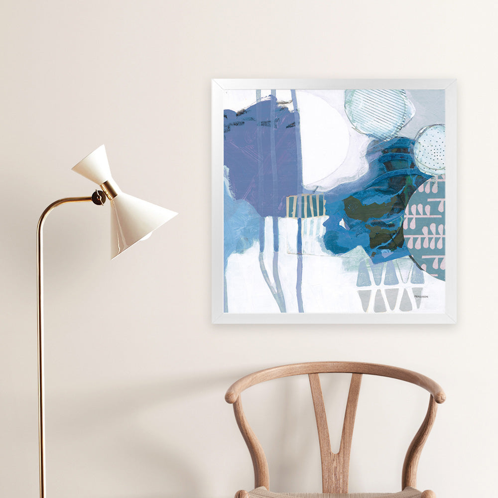 Buy Abstract Layers IV Blue Square Wall Art Print | The Print Emporium®