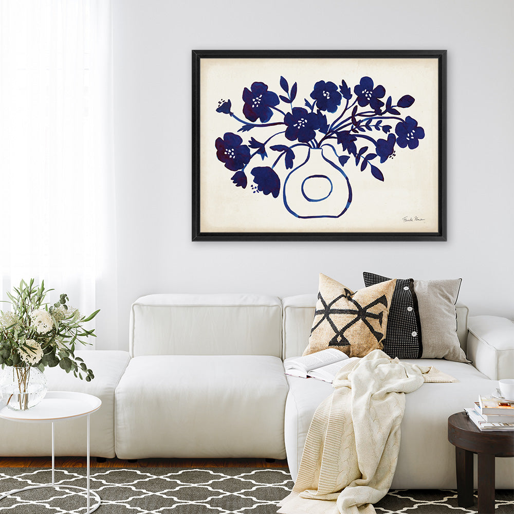 blue framed artwork